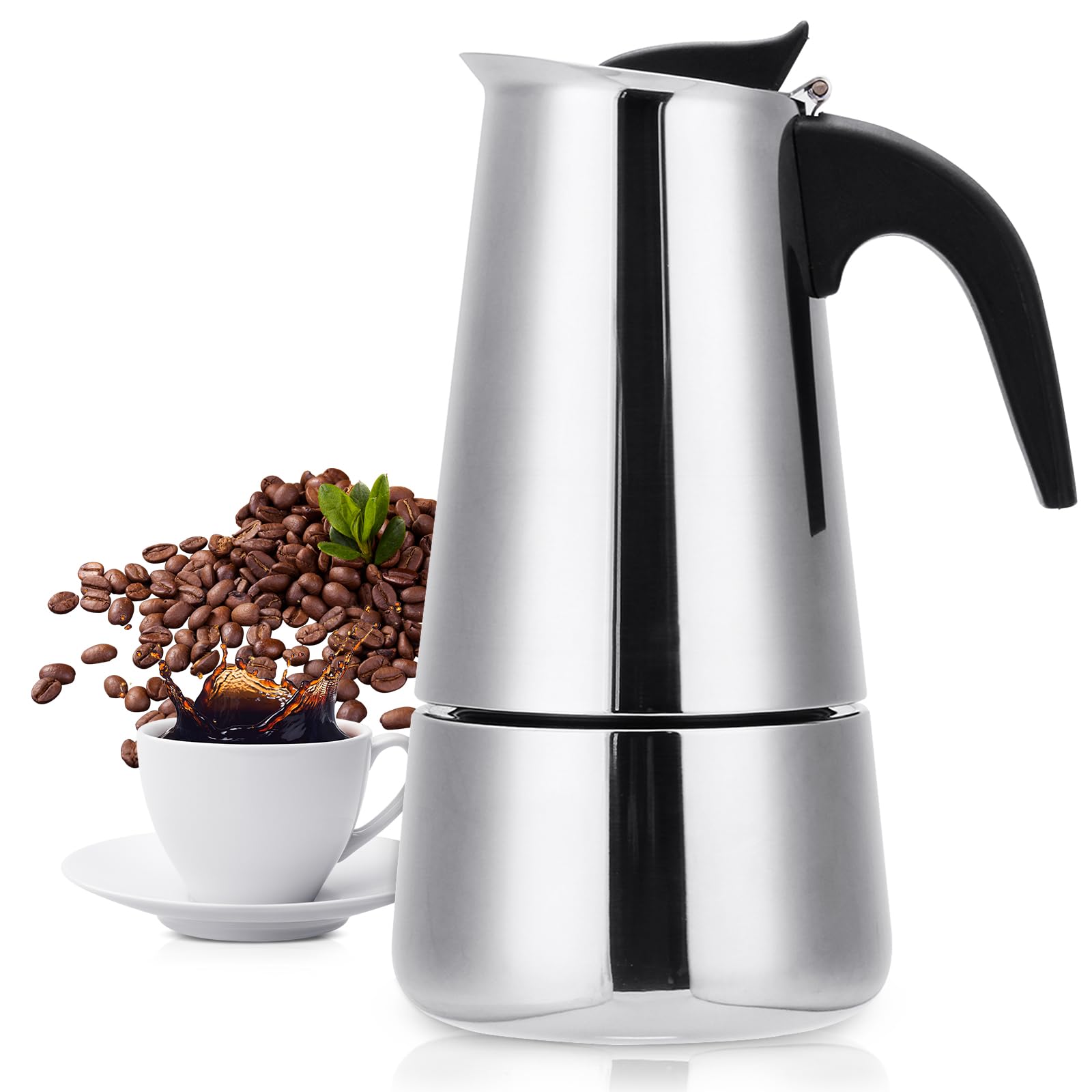 Amazon.com: VONATES Stovetop Espresso Maker, 9 cup Moka Pot, Italian ...