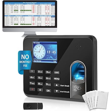 Amazon.com : Biometric Employee Time Clock with Online Reporting - Face ...