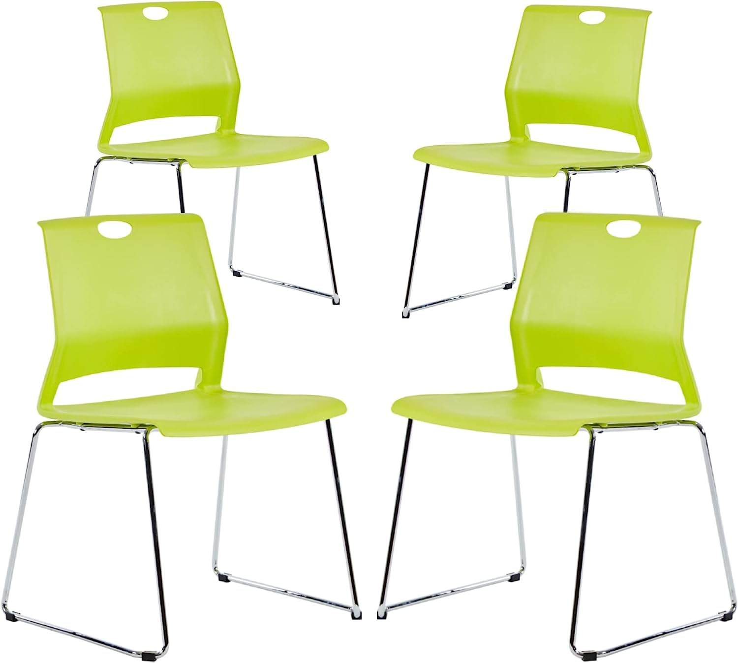 Snapklik.com : Whiterye Green Stackable Chairs Set Of 4, Stacking ...