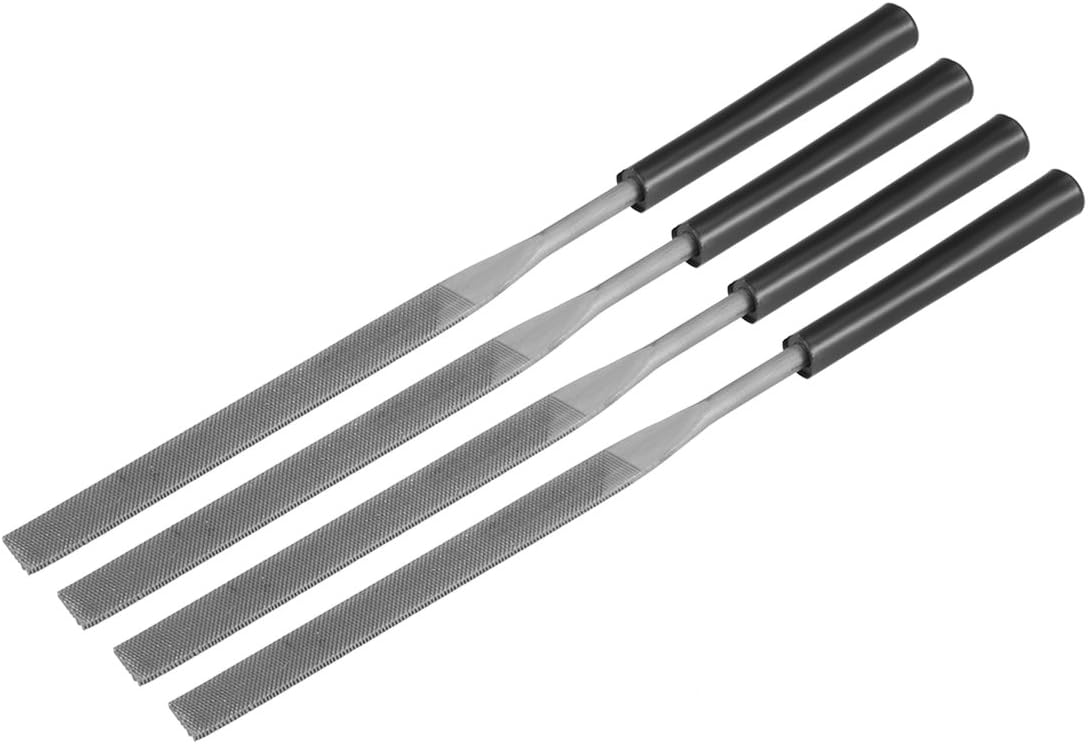 sourcingmap 4Pcs Second Cut Steel Flat Needle File with Plastic Handle ...