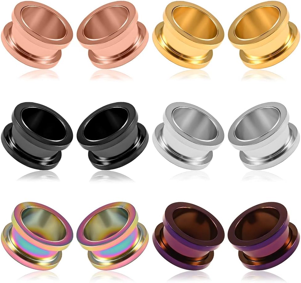 Amazon.com: Maxbott Set of 12 PCS 316L Stainless Steel Ear Plugs Large ...