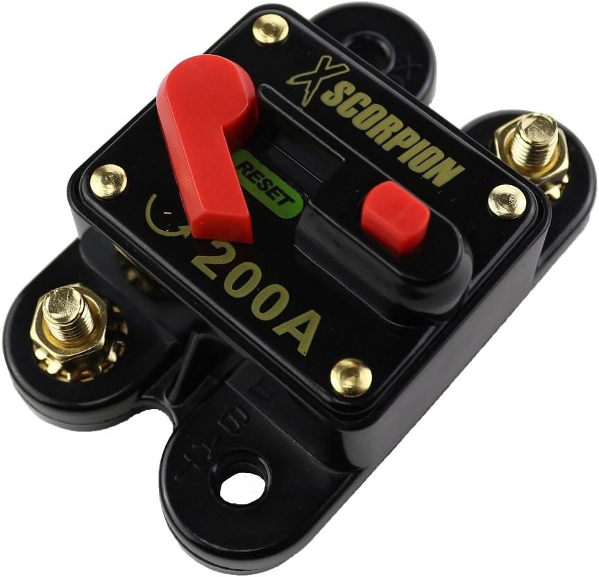 Amazon.com: Xscorpion CB200A 200-Amp Manual Reset Circuit Breaker ...