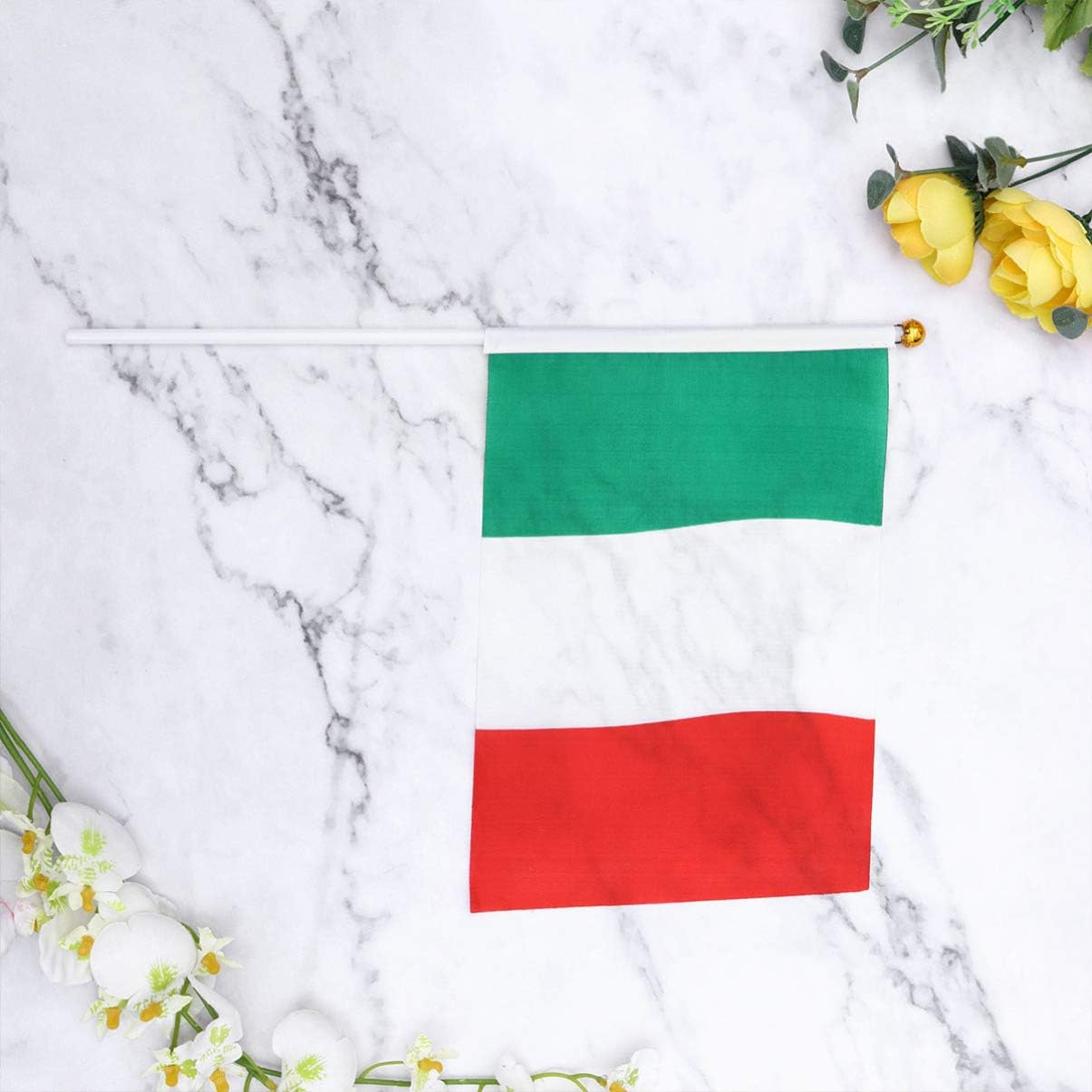 LIOOBO 50pcs Hand Held Small Italy Flag On Stick International World ...