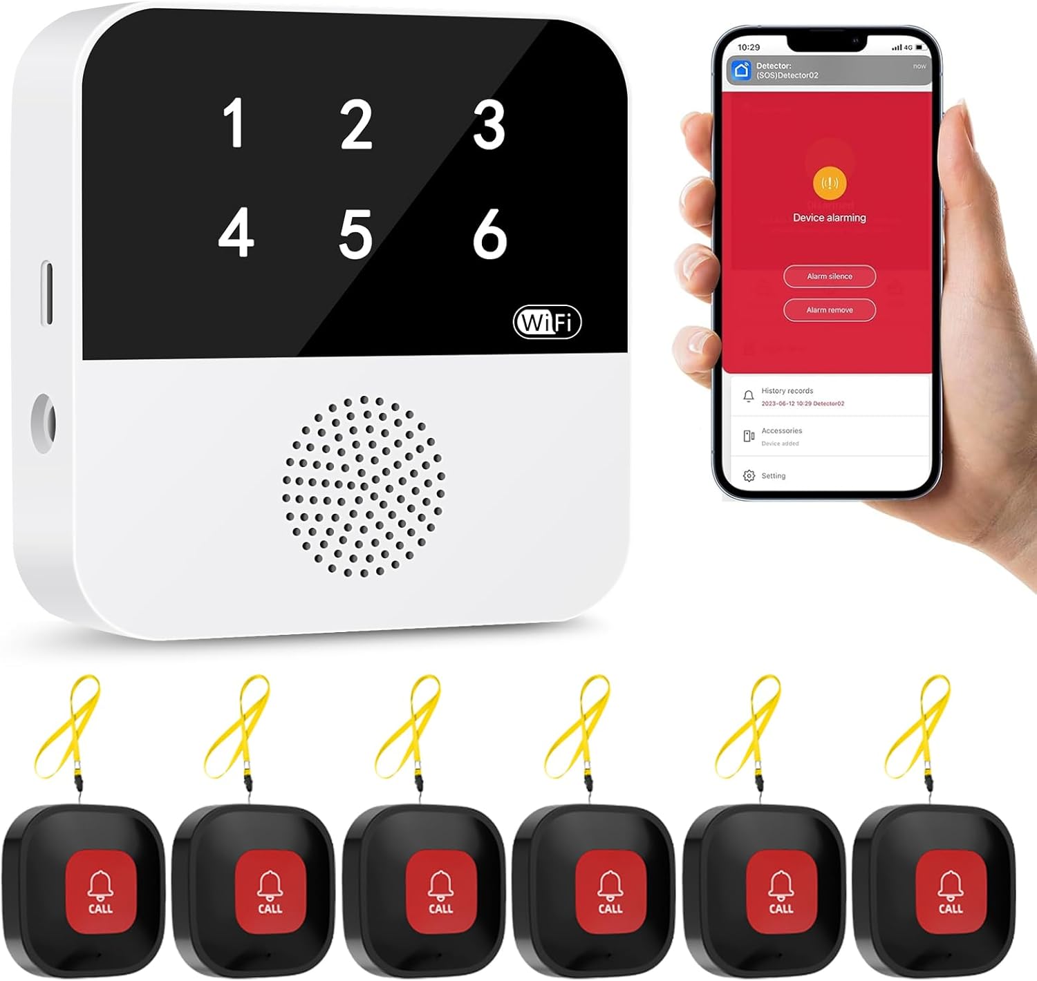 WiFi Wireless Caregiver Pager Call Button Medical l Alert System ...