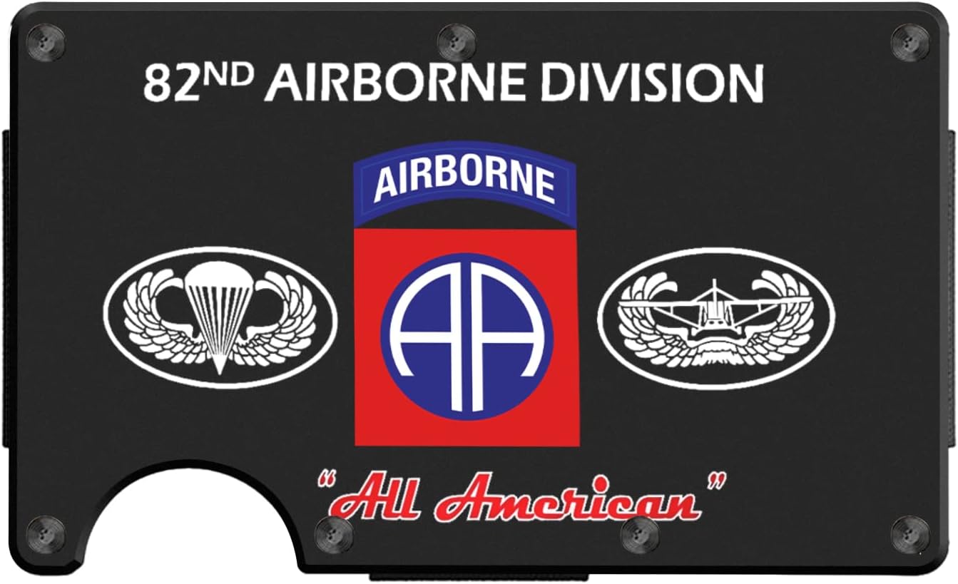 Amazon.com: Z1ENPEAK Slim Wallet With Money Clip, US Army Veteran 82nd ...