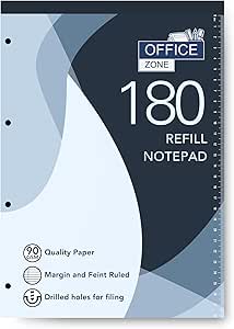 A4 Refill Notepad180-Pages – Premium 90 GSM Feint Ruled Paper with ...