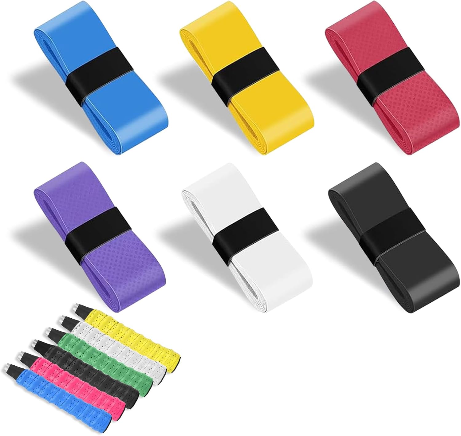 HLBKPX 6 Pcs Multicoloured Tennis Racket Grip Tape for Tennis,Badminton ...