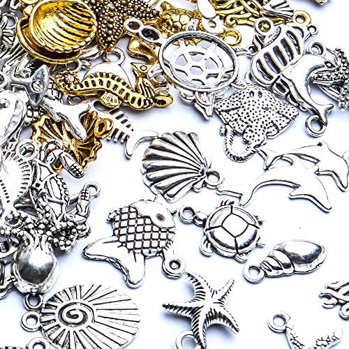Amazon.com: Ocean Sea Pendant Charms, 100 Pieces Mixed Antique Ocean ...