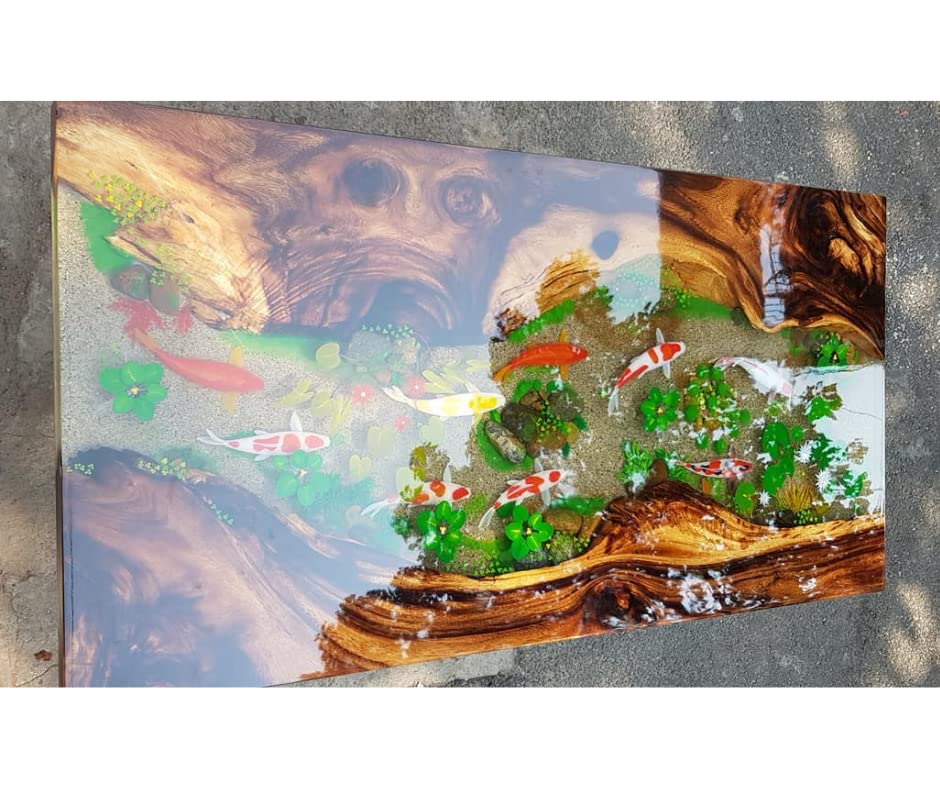 Amazon.com: Koi fish resin table, epoxy resin koi fish table, resin ...