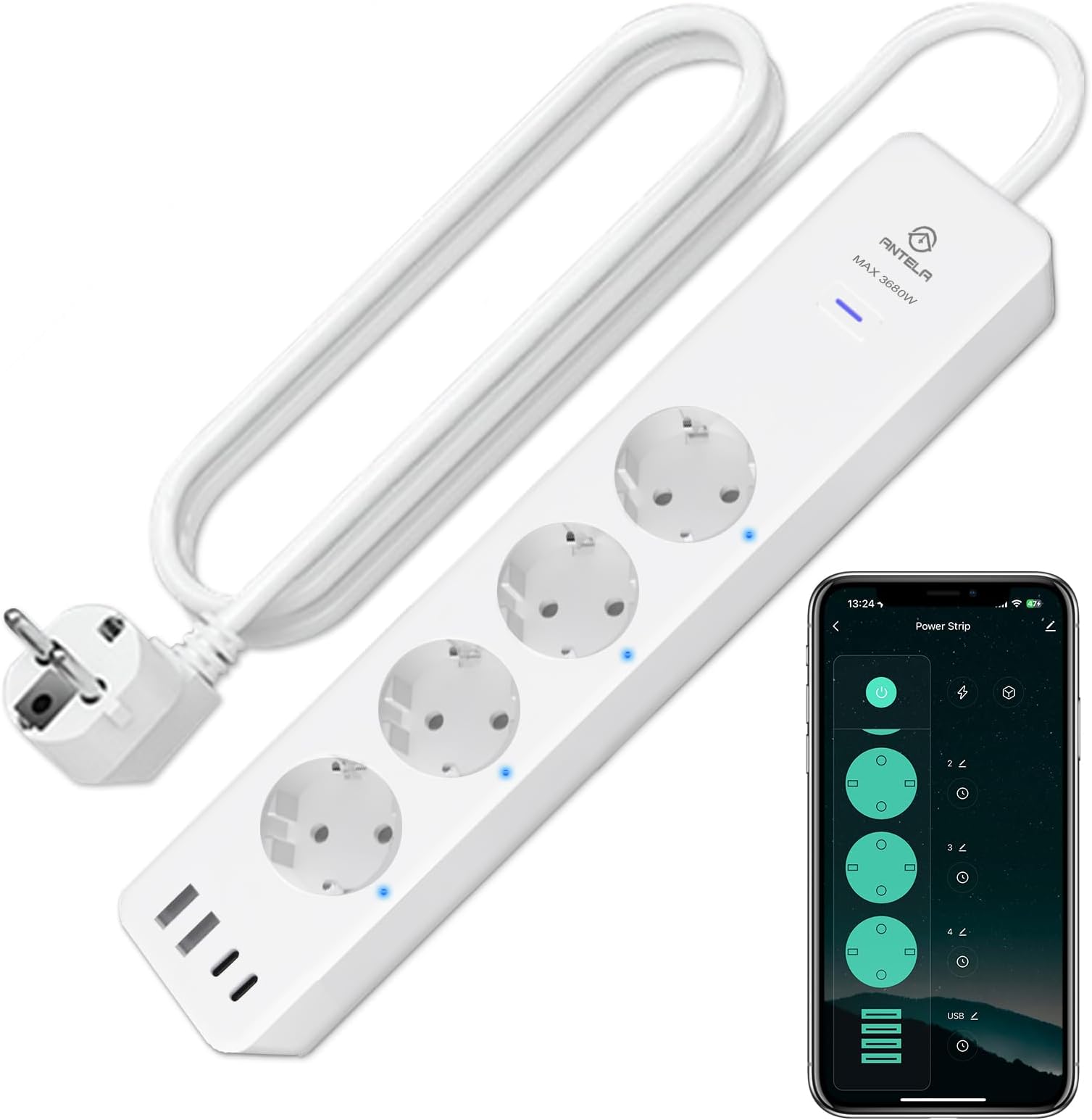 Refoss Multiprise Connectée, Multiprise WiFi Intelligente avec 3 Prises ...