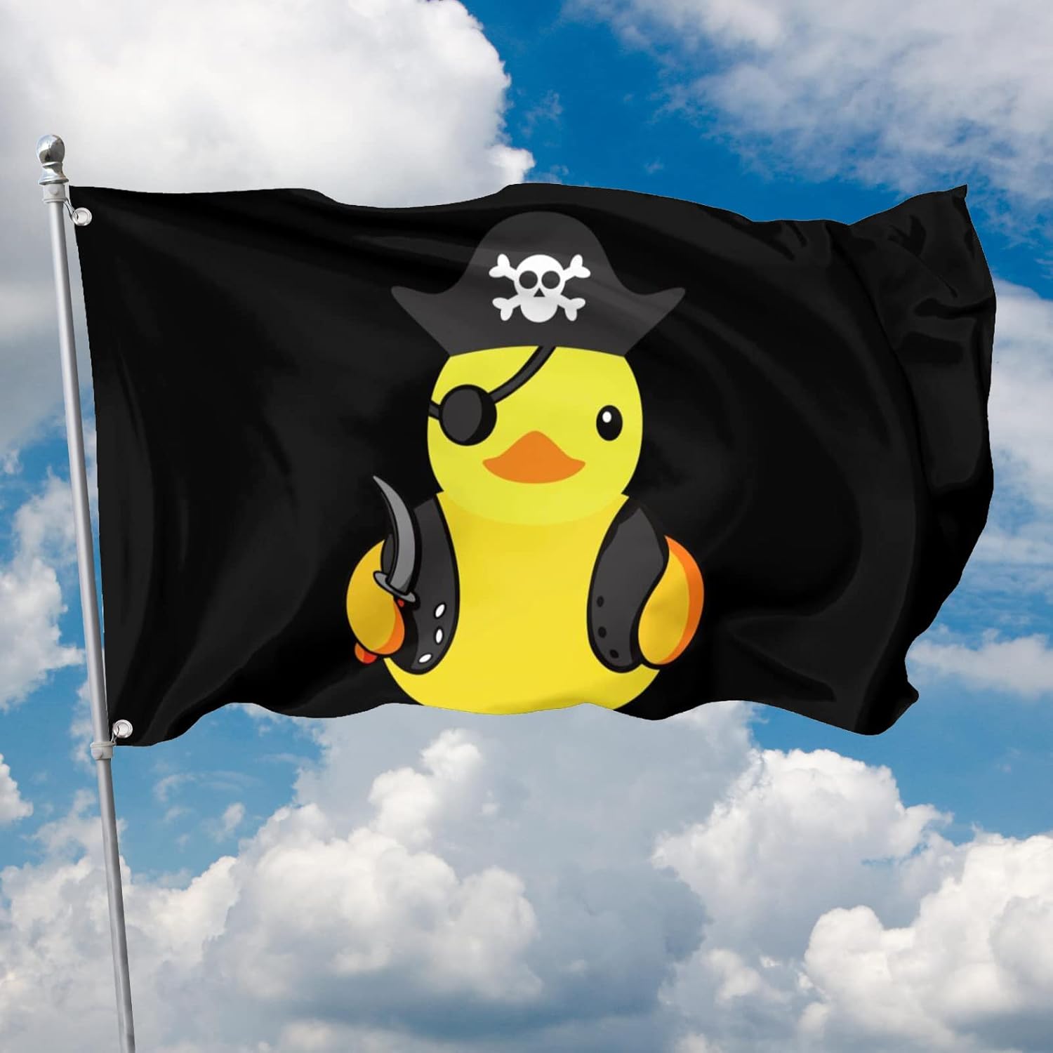 Pirate Rubber Duck Flag House Flags