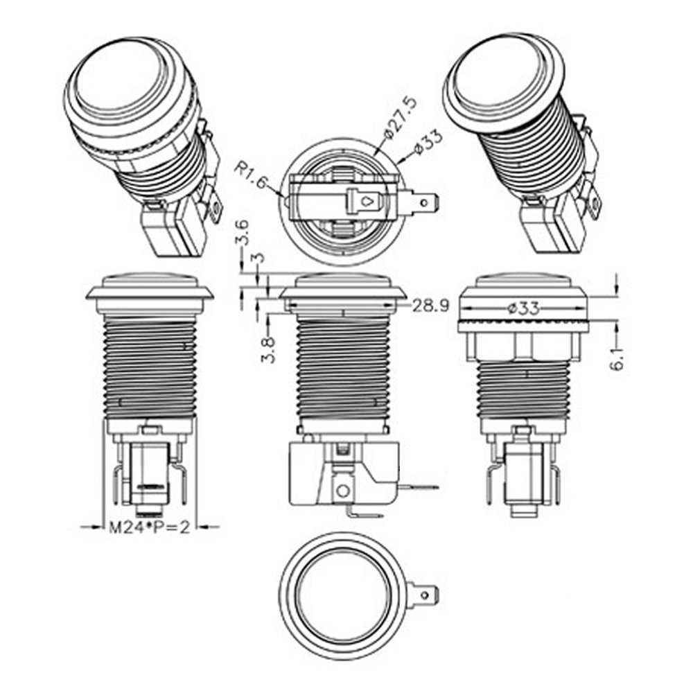 EG Starts 10x New Arcade LED Full Color Push Button With Micro Switch ...