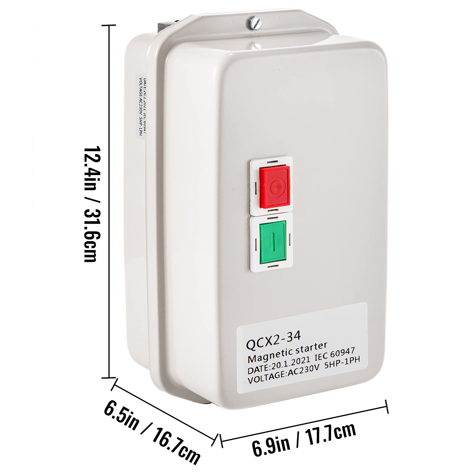 VEVOR Magnetic Starter Single Phase, 5 hp Motor Starter, 34 amp Starter ...