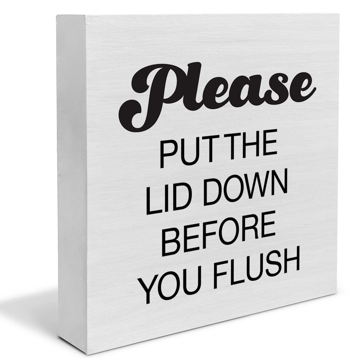 Amazon.com : Country Humor Bathroom Wood Box Sign Decor Desk Sign ...