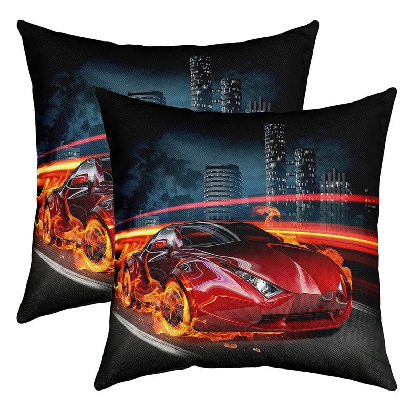 Amazon.com: Speed Sports Car Throw Pillow Covers for Couch Sofa Bed,Set ...