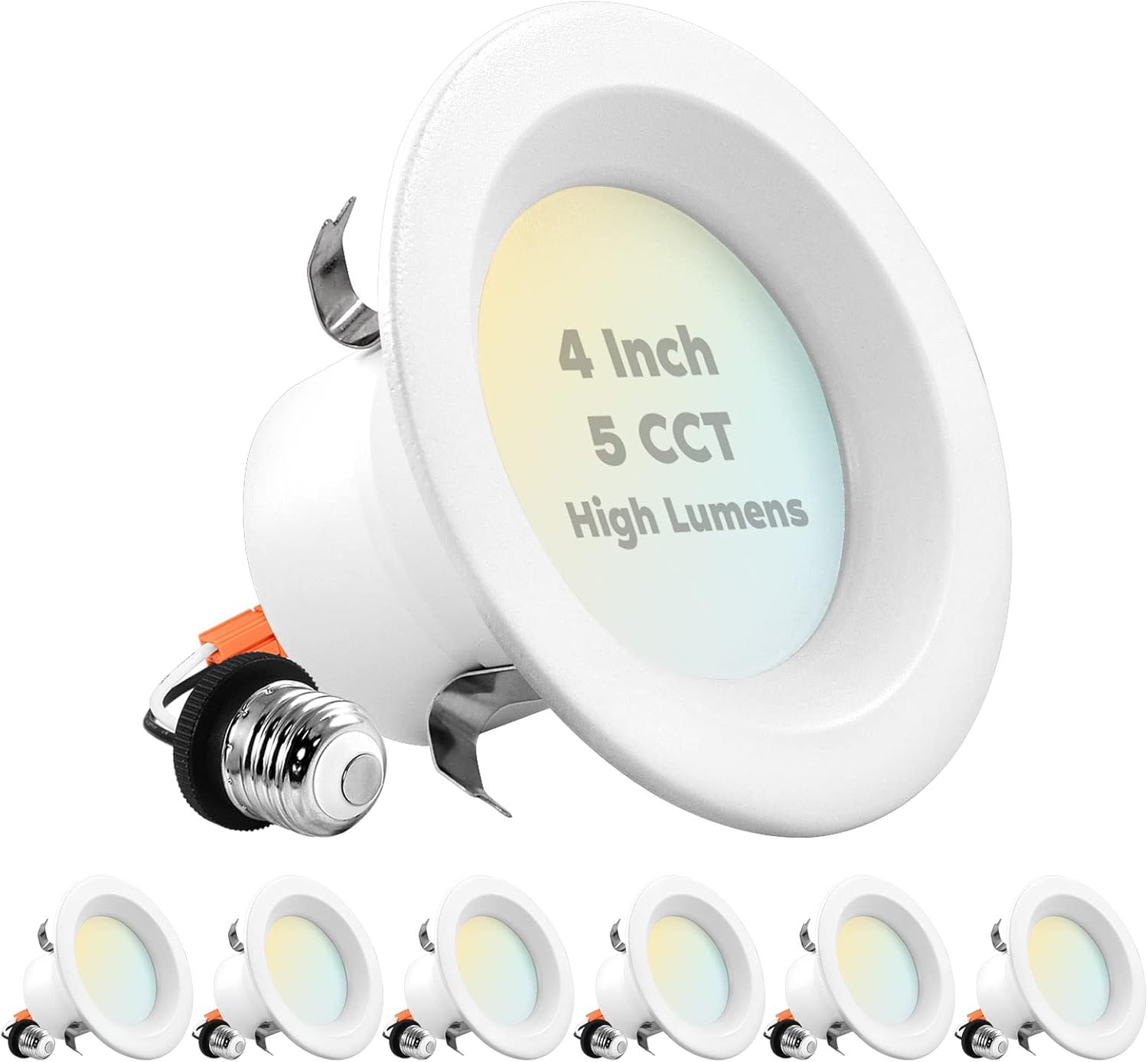 LUXRITE 4 Inch LED Recessed Can Lights, 14W=75W, 5 Color Options 2700K ...
