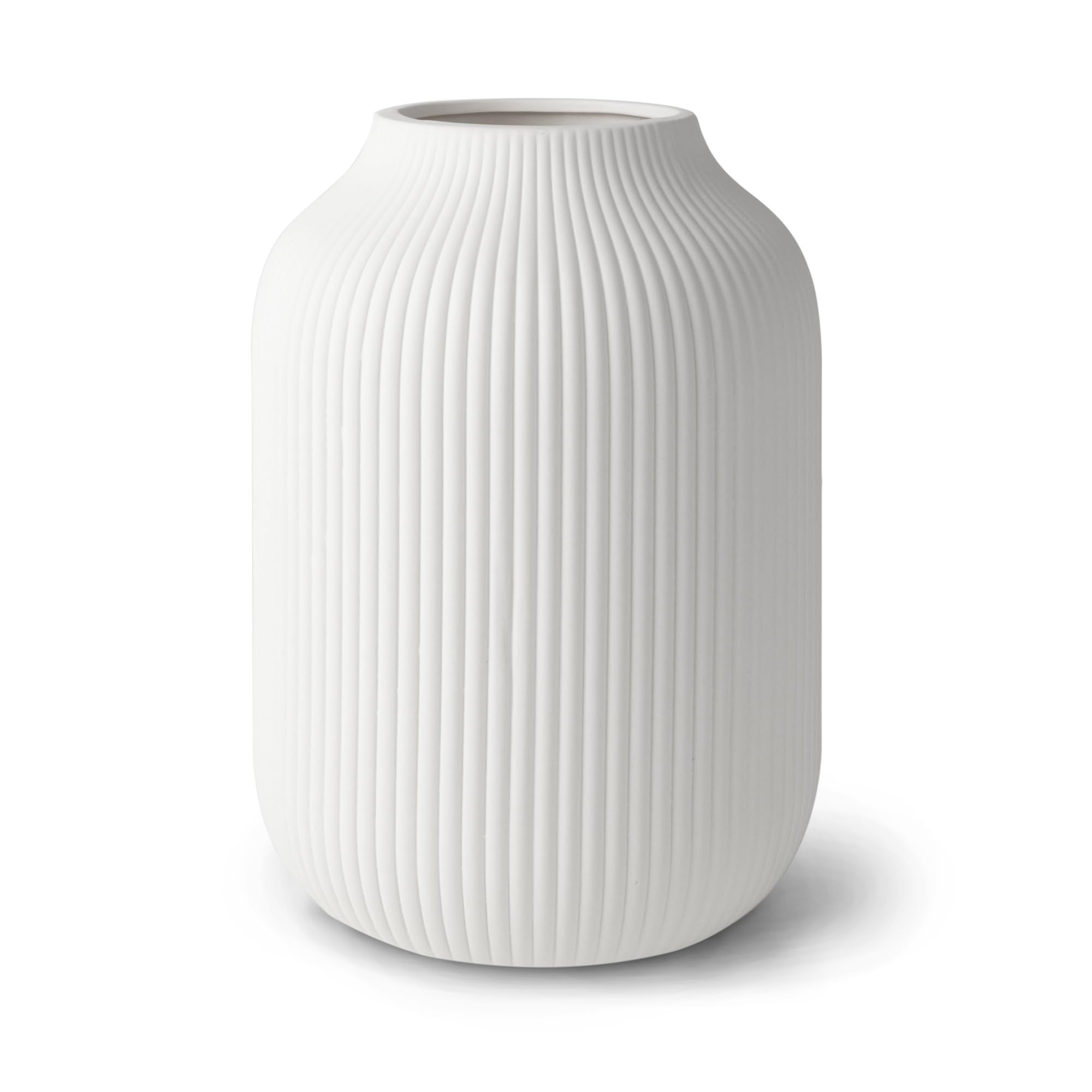 Amazon.com: flature Ceramic Vase with Grooves - Waterproof Flower Vase ...