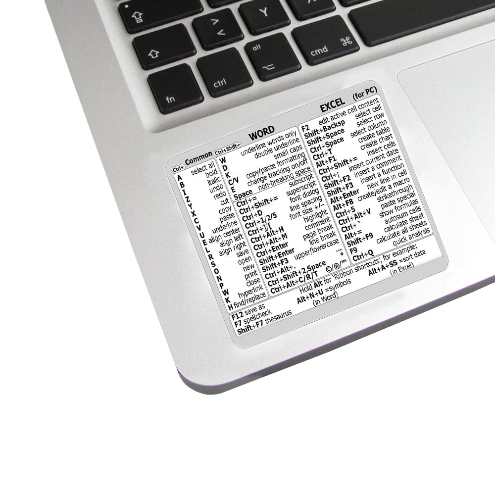 Amazon.com: 2 Pcs Clear Vinyl Quick Reference Keyboard Shortcuts ...