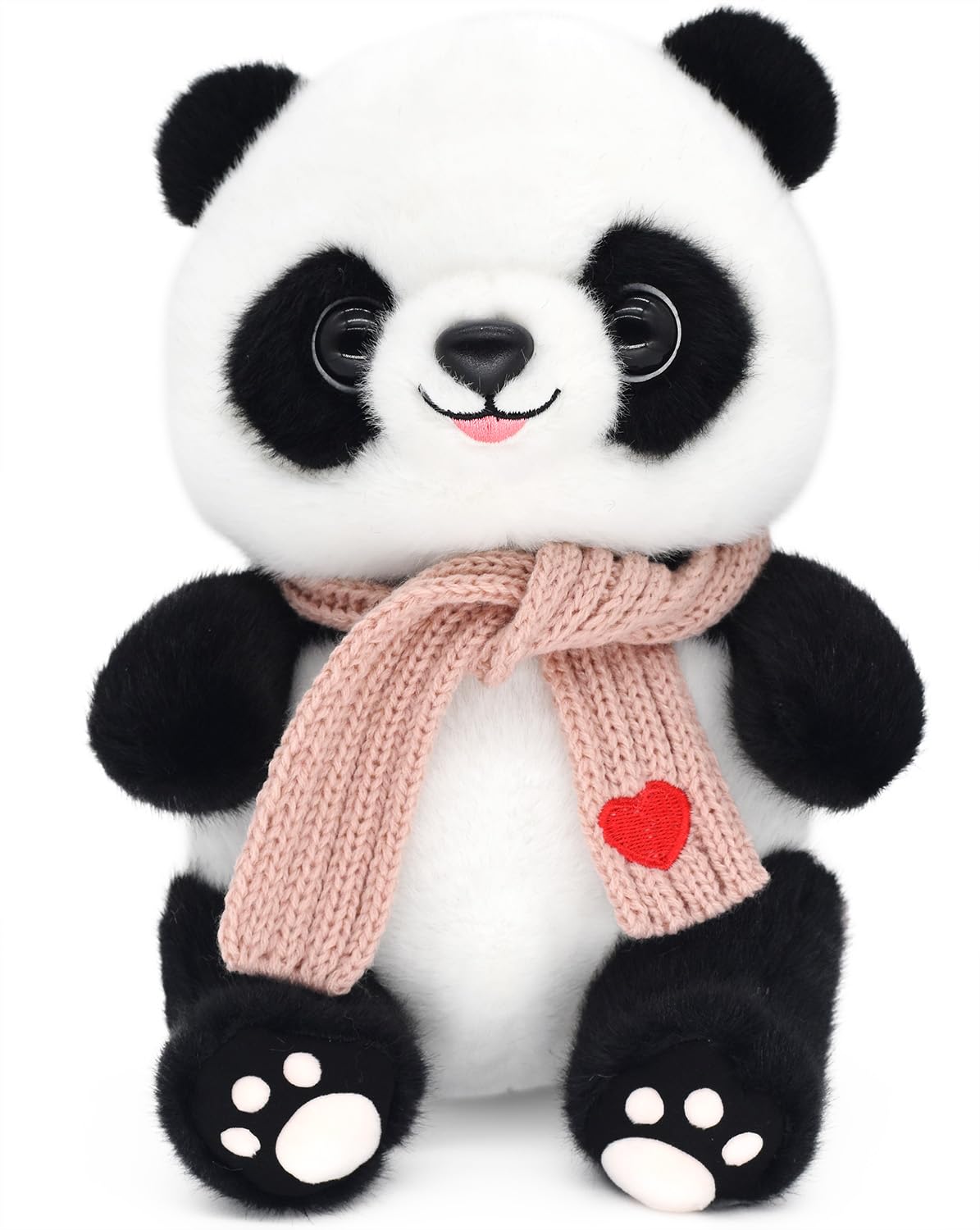 Amazon.com: 9.8'' Panda Dolls with Love Heart Scarf, Soft Stuffed Plush ...