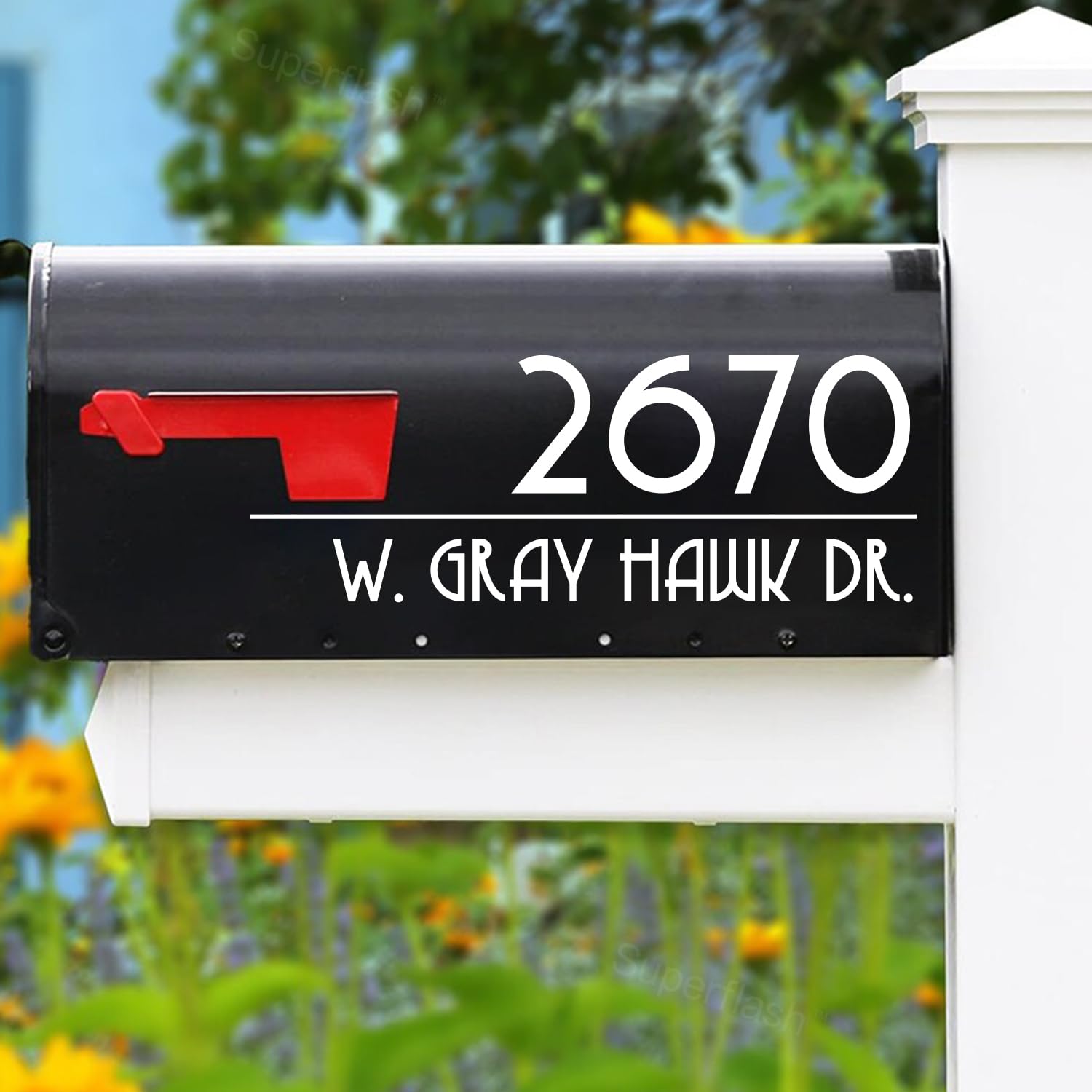 Amazon.com: Vinyl Mailbox Number Stickers,Personalized Street Address ...