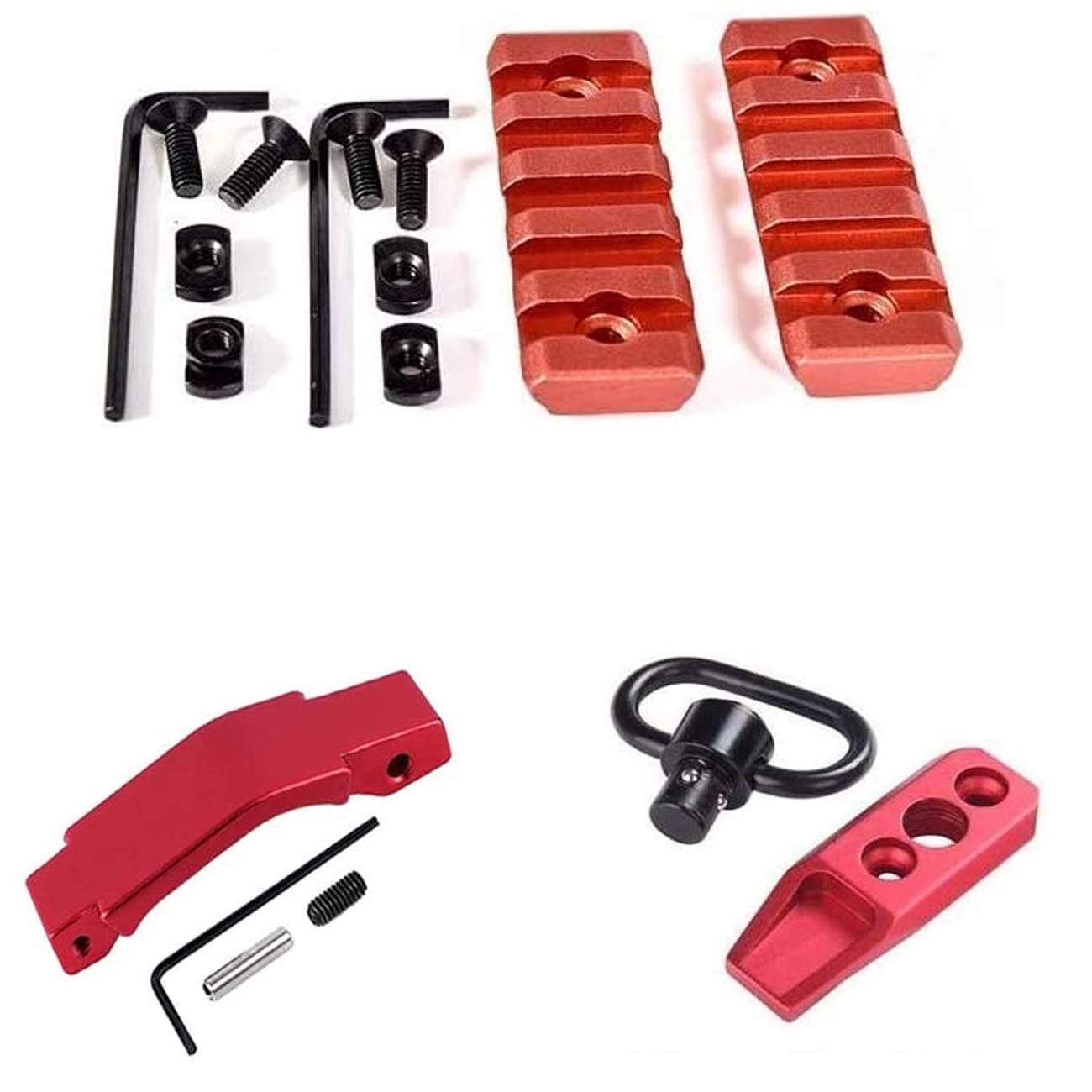 Buy Combo of 5 Slots Mloc Picatinny Rail With Trigger Guard And QD Kit ...