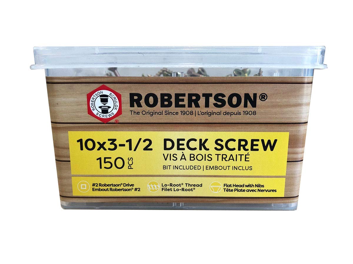 10 X 3-1/2" Flat 4 Lug Robertson® 2/3 Aster Lo-Root®, Deck Screws ...