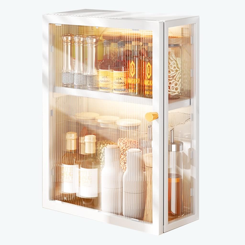 Amazon.com: Wall Cabinet Kitchen Shelf with Door Wall Mounted Desktop ...