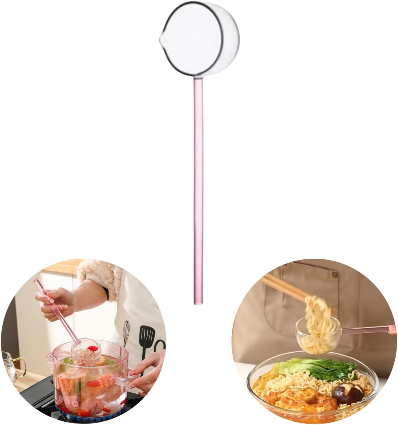 Amazon.com | Glass Soup Ladle, Pink, Glass Ladle, Glass Spoon, Soup ...