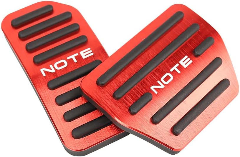 Amazon | LEXLEYS「改良型」 ノート E12系 アルミ ペダル アクセル ブレーキ カバー 実車採寸 工具不要 滑り止め付 被せる ゴム カスタムドレスアップ パーツ（レッド ...