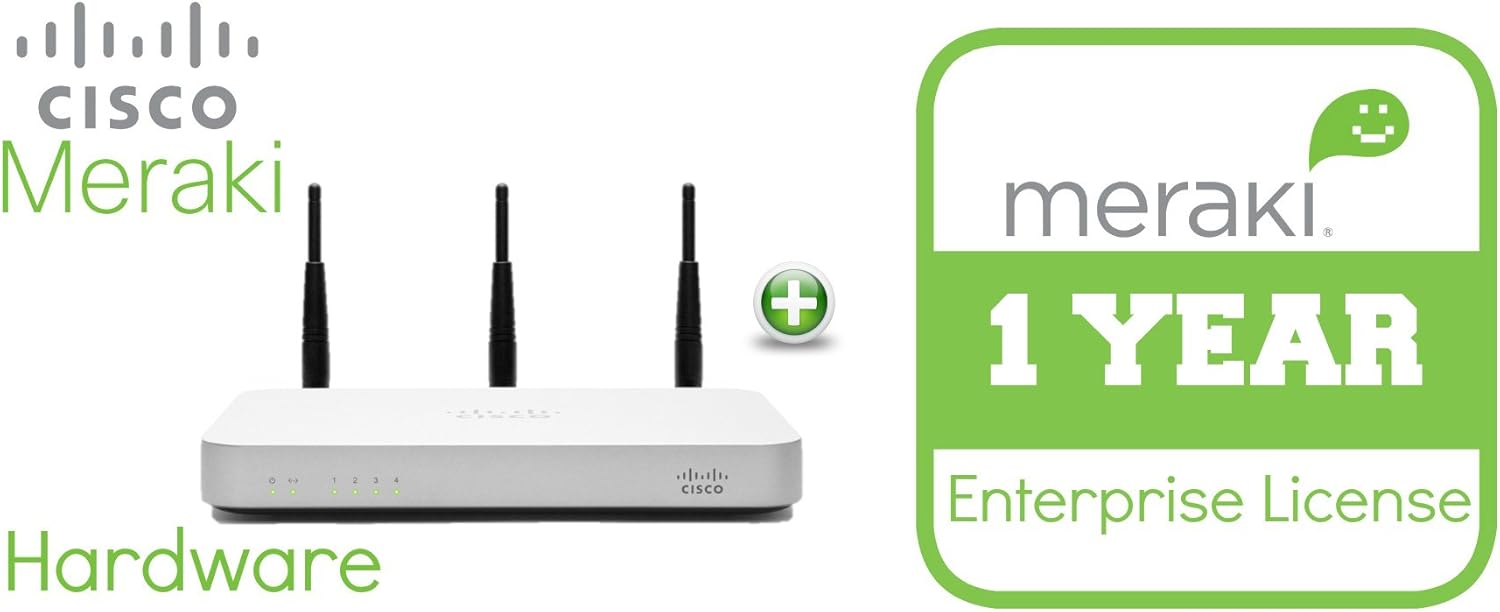 Cisco Meraki MX60W Cloud Mng'd Security Appliance + 1yr of Ente. Lic ...
