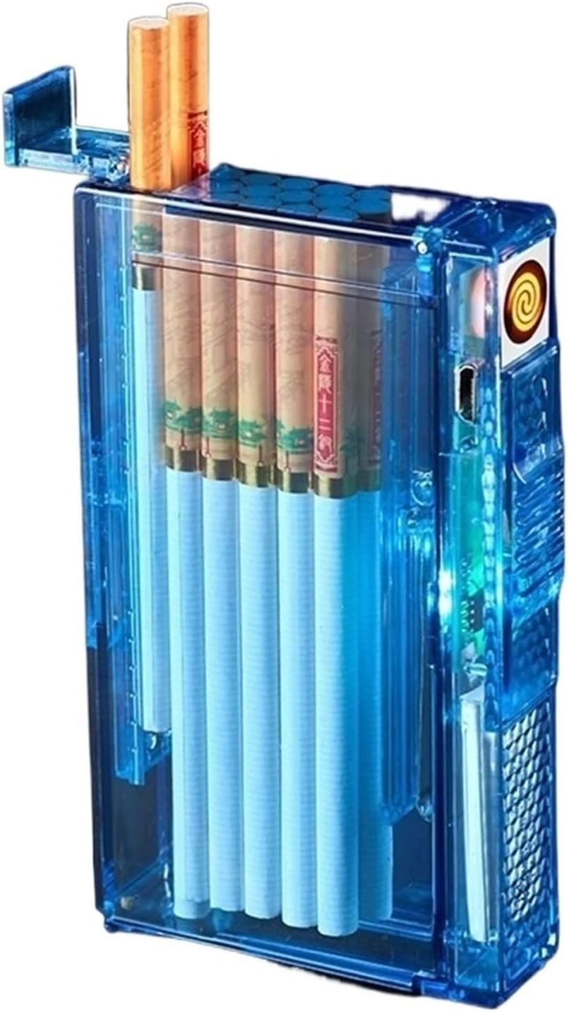 Rechargeable lighter cigarette box integrated windproof 20 thin ...
