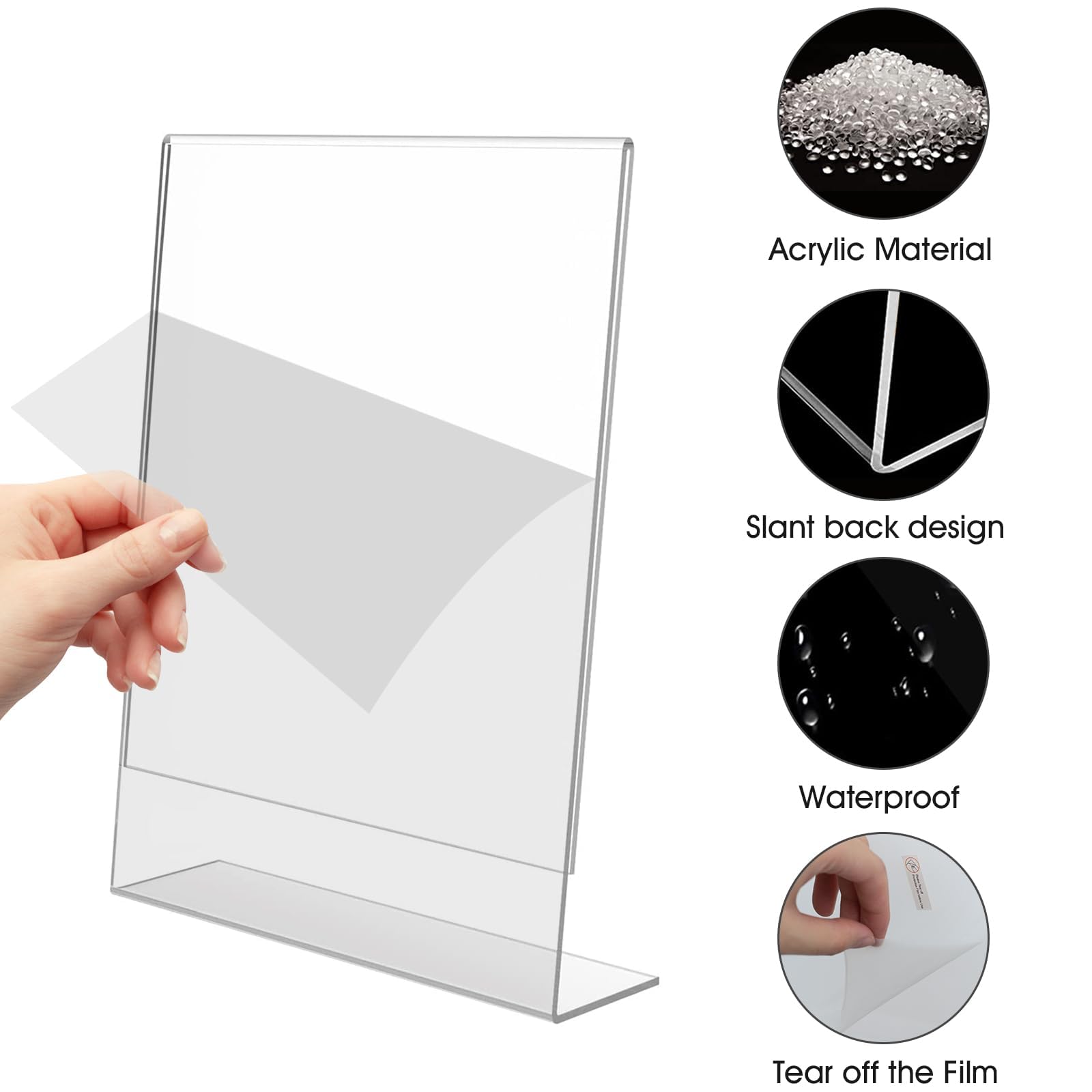 Snapklik.com : SVOPY Acrylic Sign Stand Holders - 8.5 X 11 Inches Clear ...