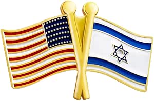 Amazon.com: US Israel Flag Lapel Pin USA Israeli Pin American Isreal ...