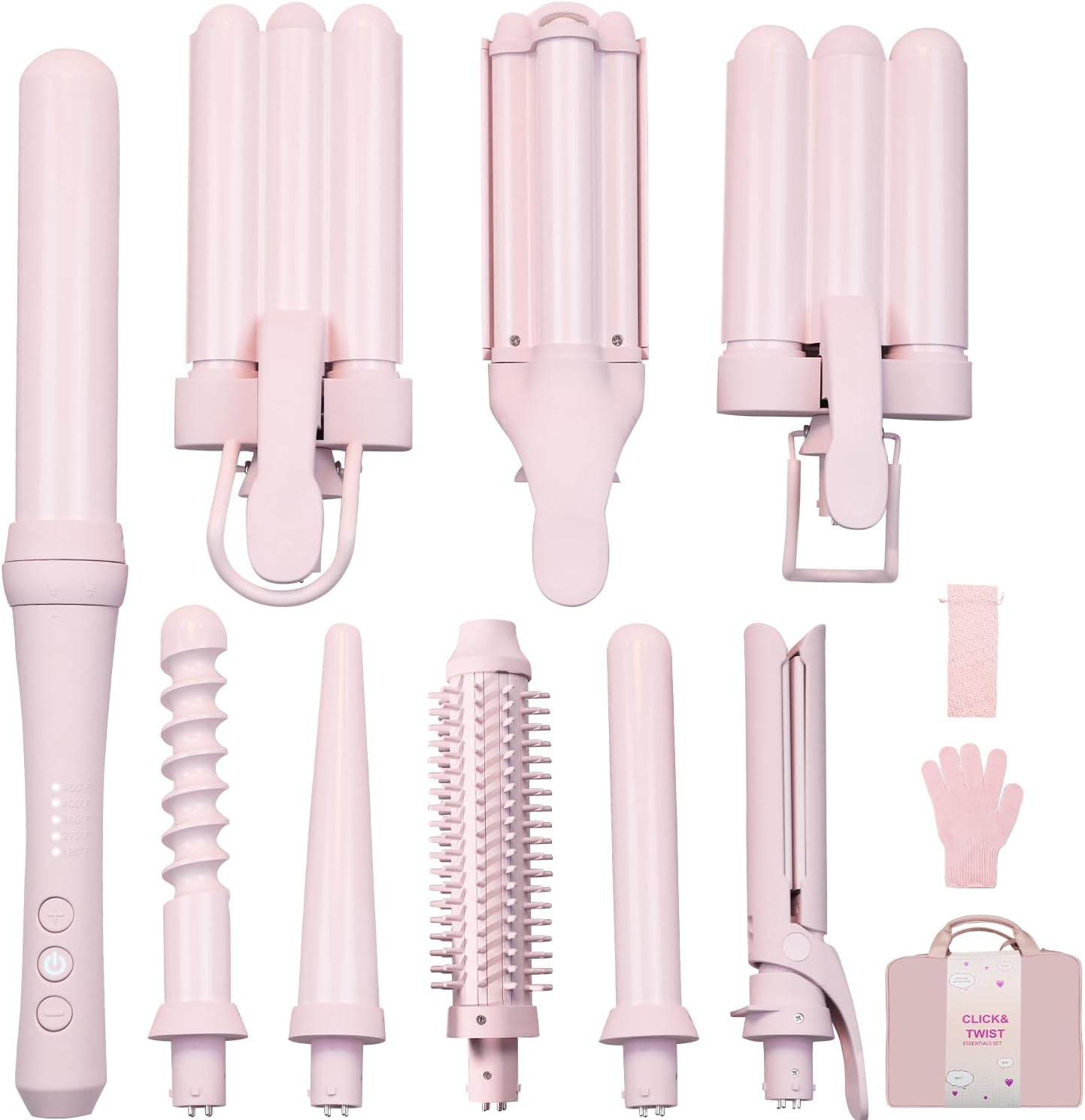 Amazon.com: Curling Iron Set 9-in-1, Hair Curler with 7 Curler Wands ...