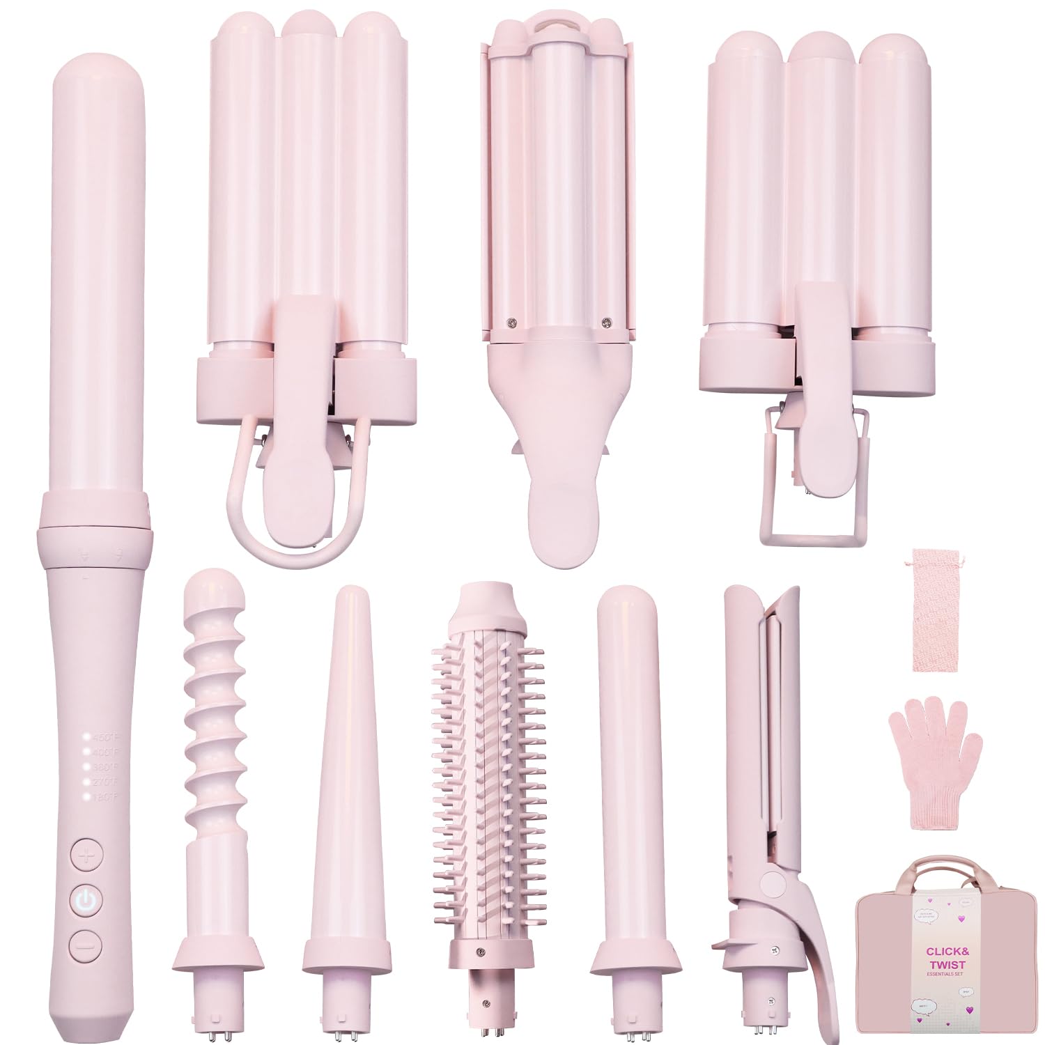 Amazon.com: Curling Iron Set 9-in-1, Hair Curler with 7 Curler Wands ...