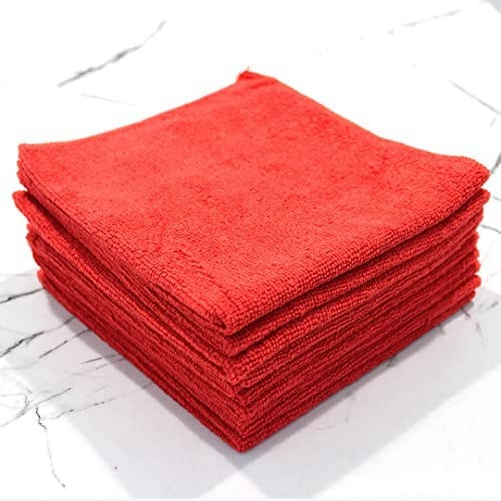 Pegasus Textiles Microfibre Cloth 10-Piece, 40 cm x 40 cm Size, Red ...