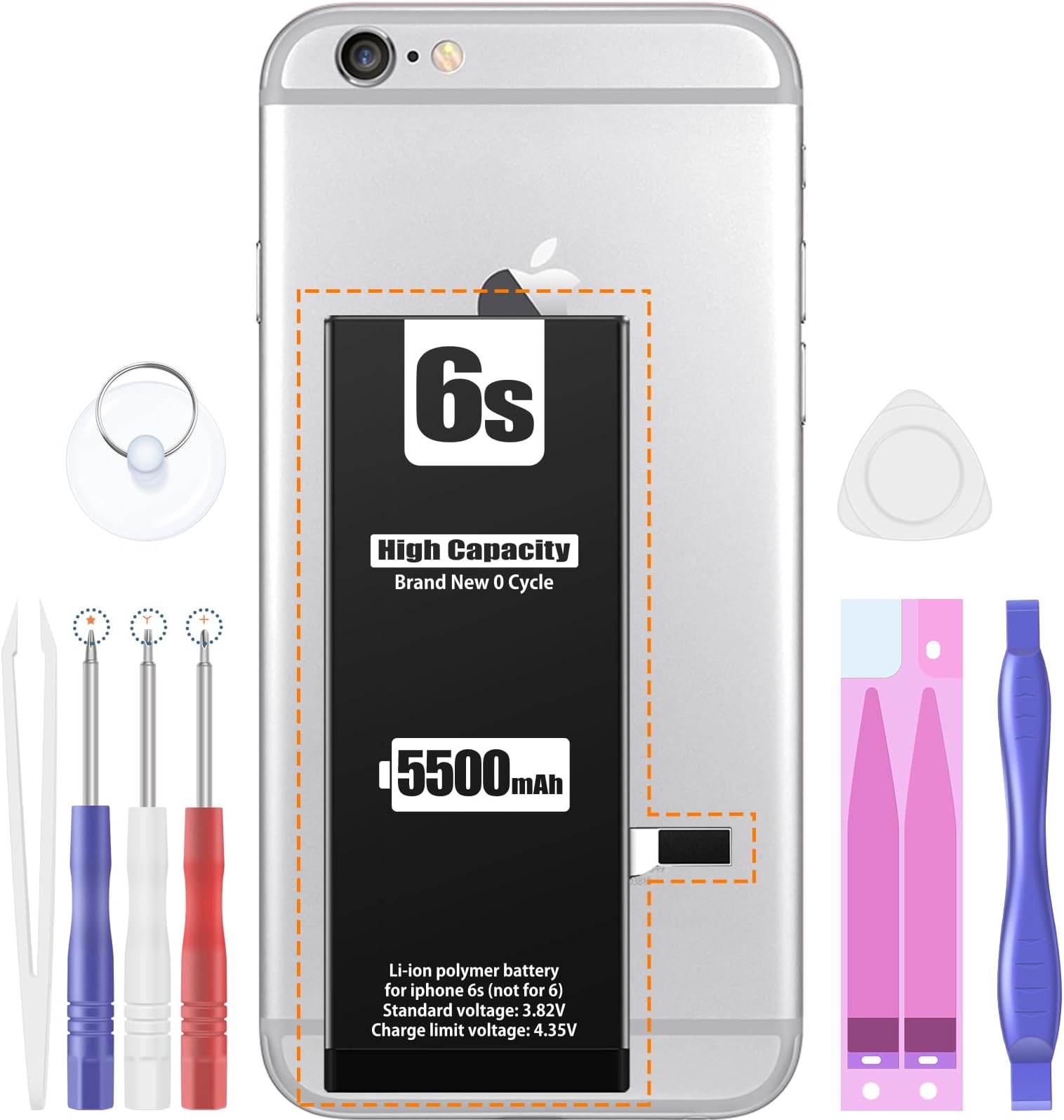 Amazon.com: EMNT 5500 mAh Battery Compatible with iPhone 6s High ...