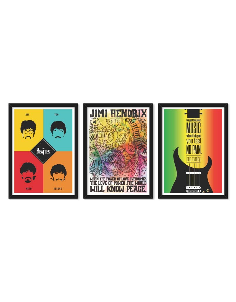 Jimi Hendrix Bob Marley LAB NO 4 Set Of Three The Beatles, Jimi