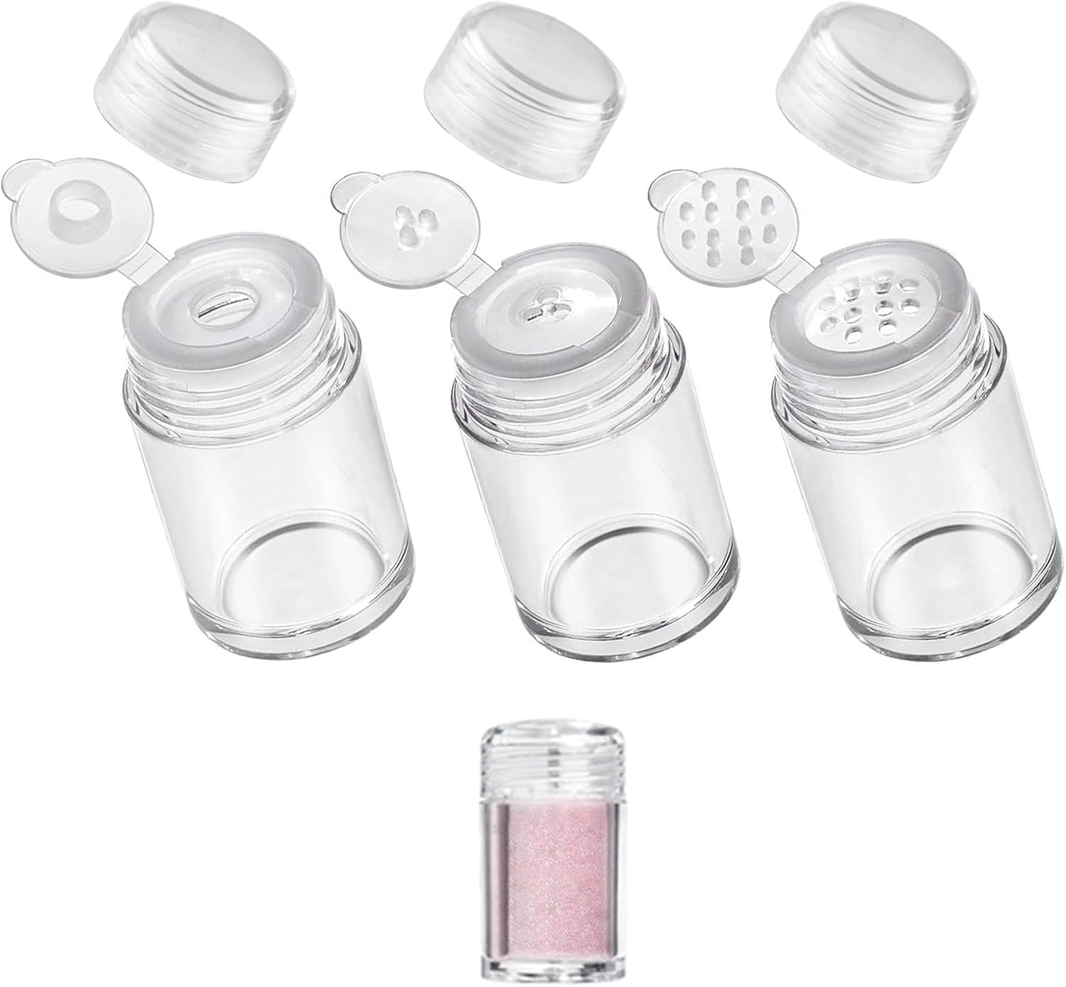 Amazon.com: ZGGAZCA 3Pcs Powder Bottle Mini Glitter Shaker Containers ...