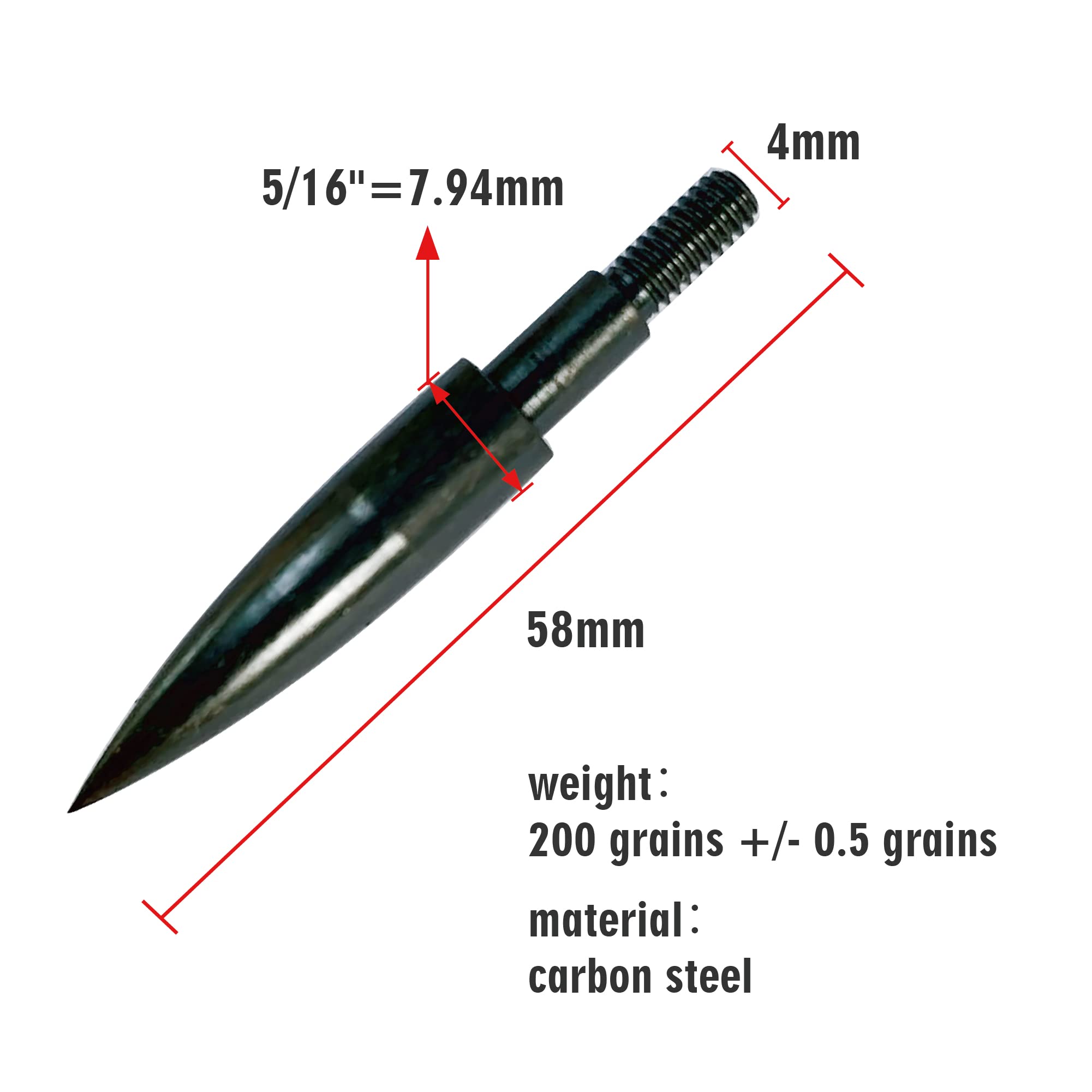 Snapklik.com : 12pcs Archery Arrow Tips 100/125/150/200 Grain Field ...