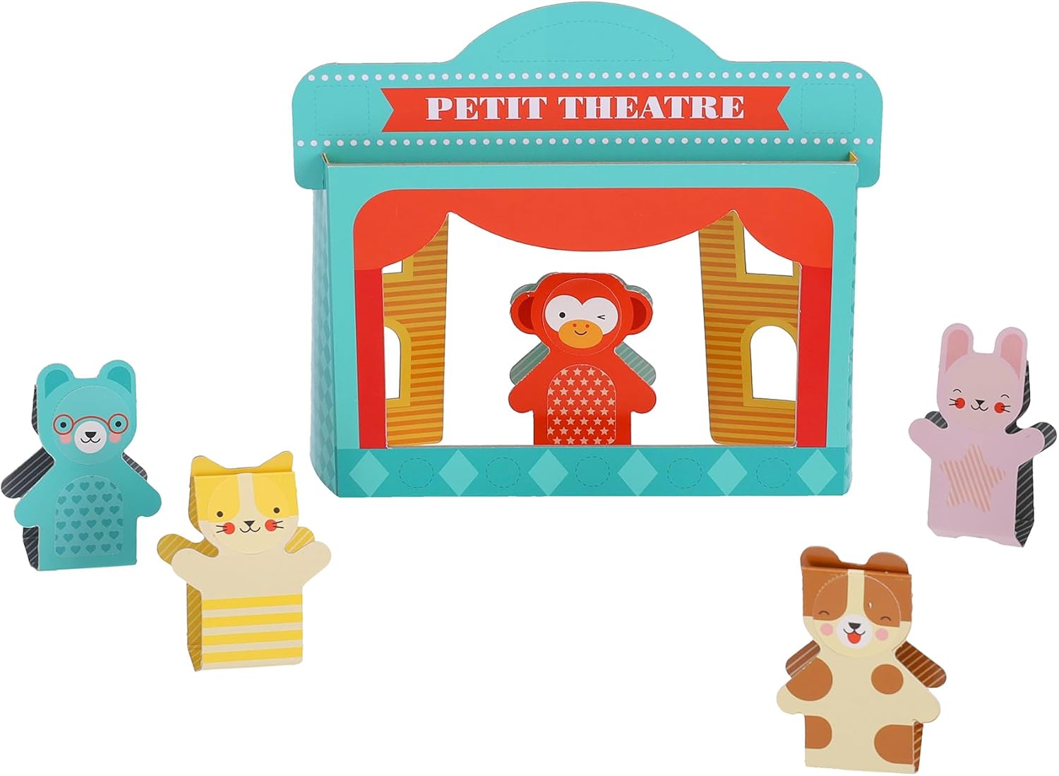 Amazon.com: Petit Collage: Petit Friends Puppet Theatre Set | Includes ...