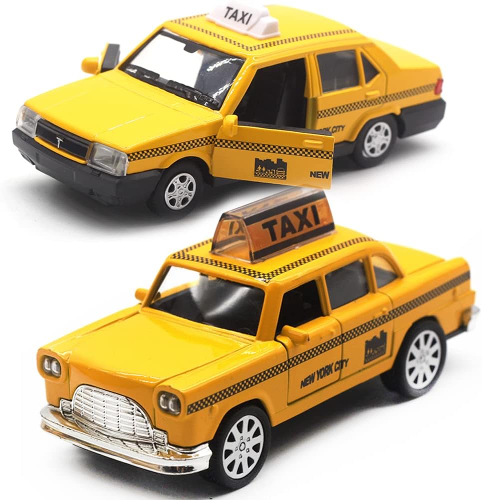 Amazon.com: OTONOPI New York City Taxi Cab Toy Taxi Car Toy for Kids Yellow Cab Diecast Model ...