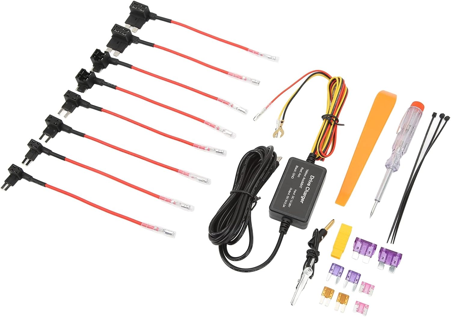 Amazon.com: USB Hard Wire Kit, 12 to 28V Dashing Cam Hardwire Kit ABS ...