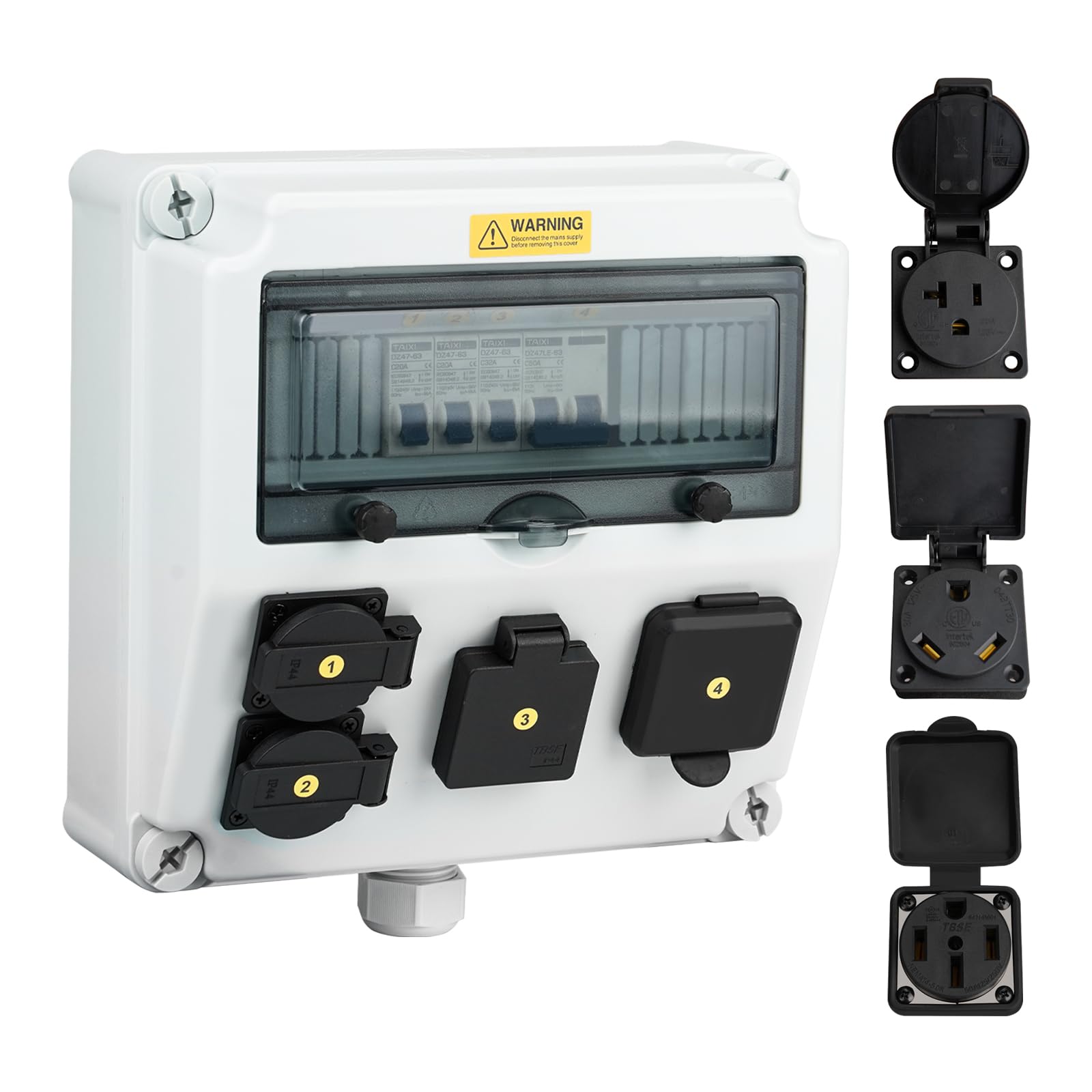 RV Power Outlet Box, RV Power Outlet Panel with Breaker, with NEMA 14 ...