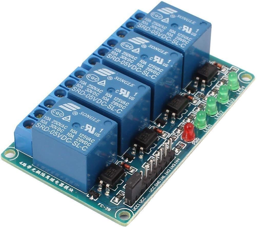 Amazon.com: New SRD-05VDC-SL-C DC Quality 5V 4 Channel Relay Module PCB ...