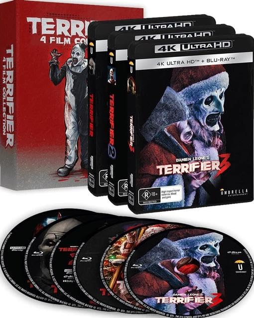 Amazon.com: Terrifier 4 Film Collection (4K Ultra HD + Blu-ray) : David ...