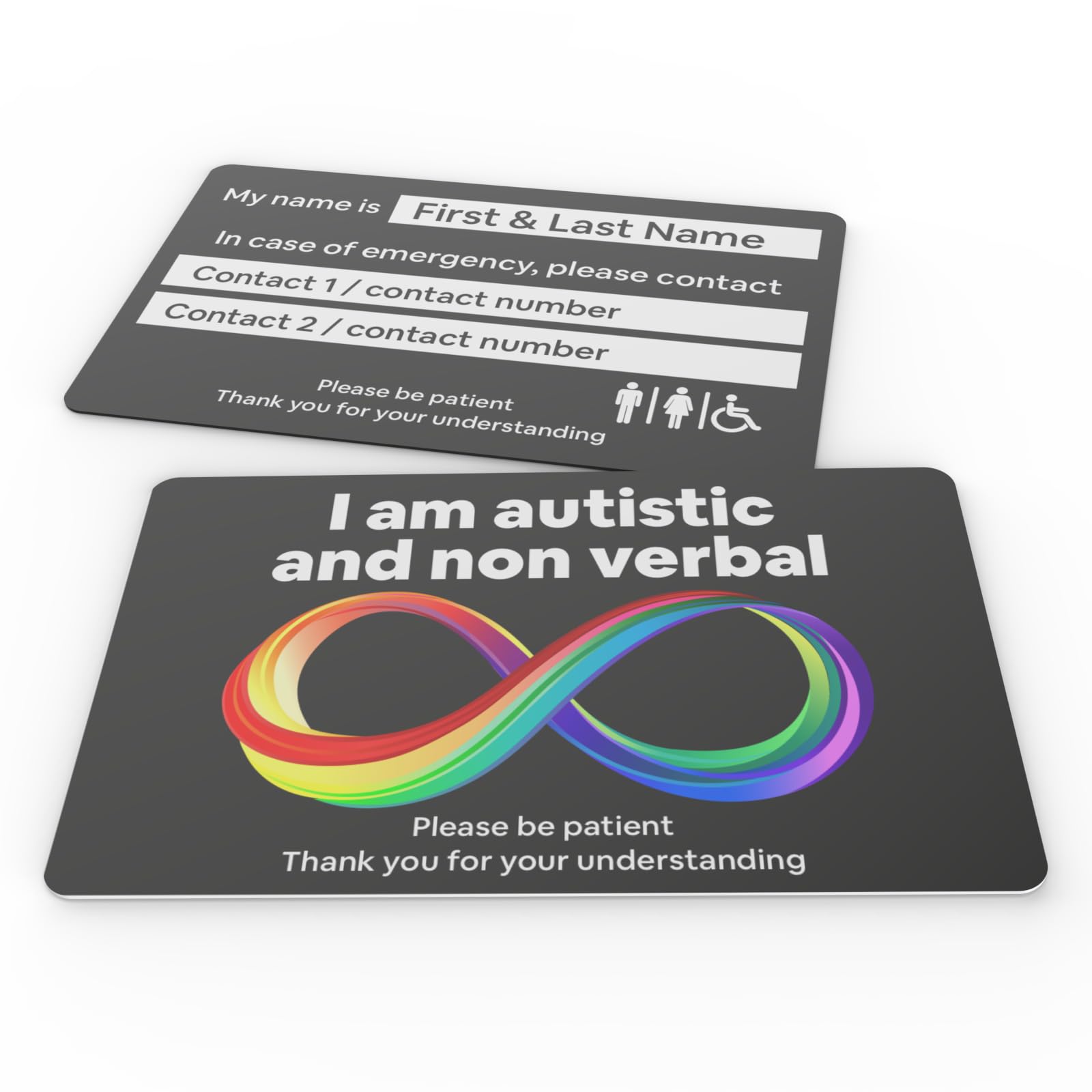 Pride Infinity Autism Awareness Medical Card, Autism Card with Printed ...