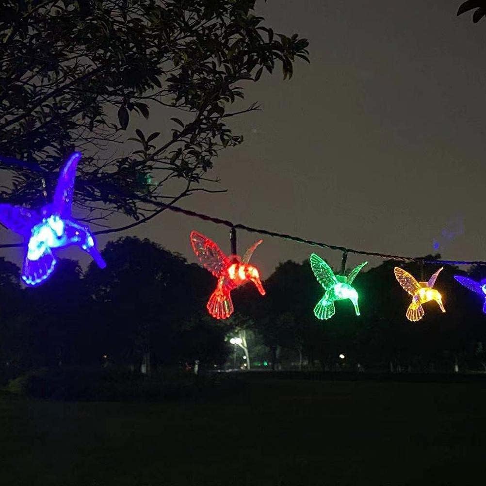 UEOZ Solar Powered Hummingbird Lights, LED String Lights Outdoor ...