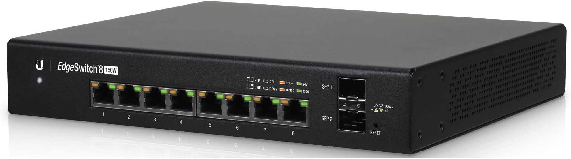 Amazon.com: Ubiquiti EdgeSwitch 8, 8-Port Managed PoE+ Gigabit Switch ...