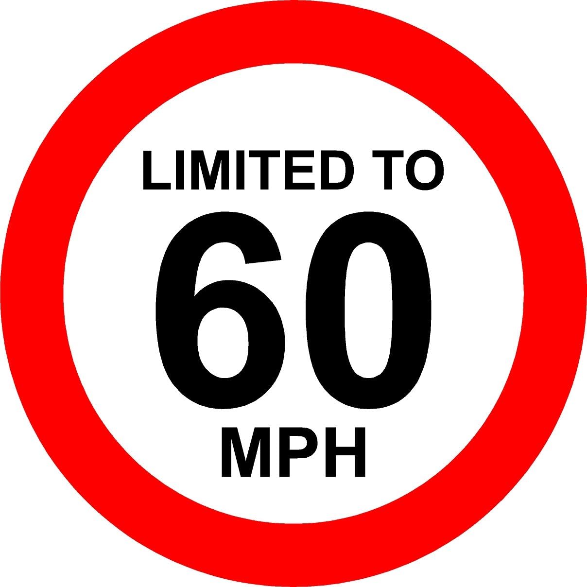 Limited to 50 MPH Vehicle Speed Limit Sign - Self Adhesive Sticker ...